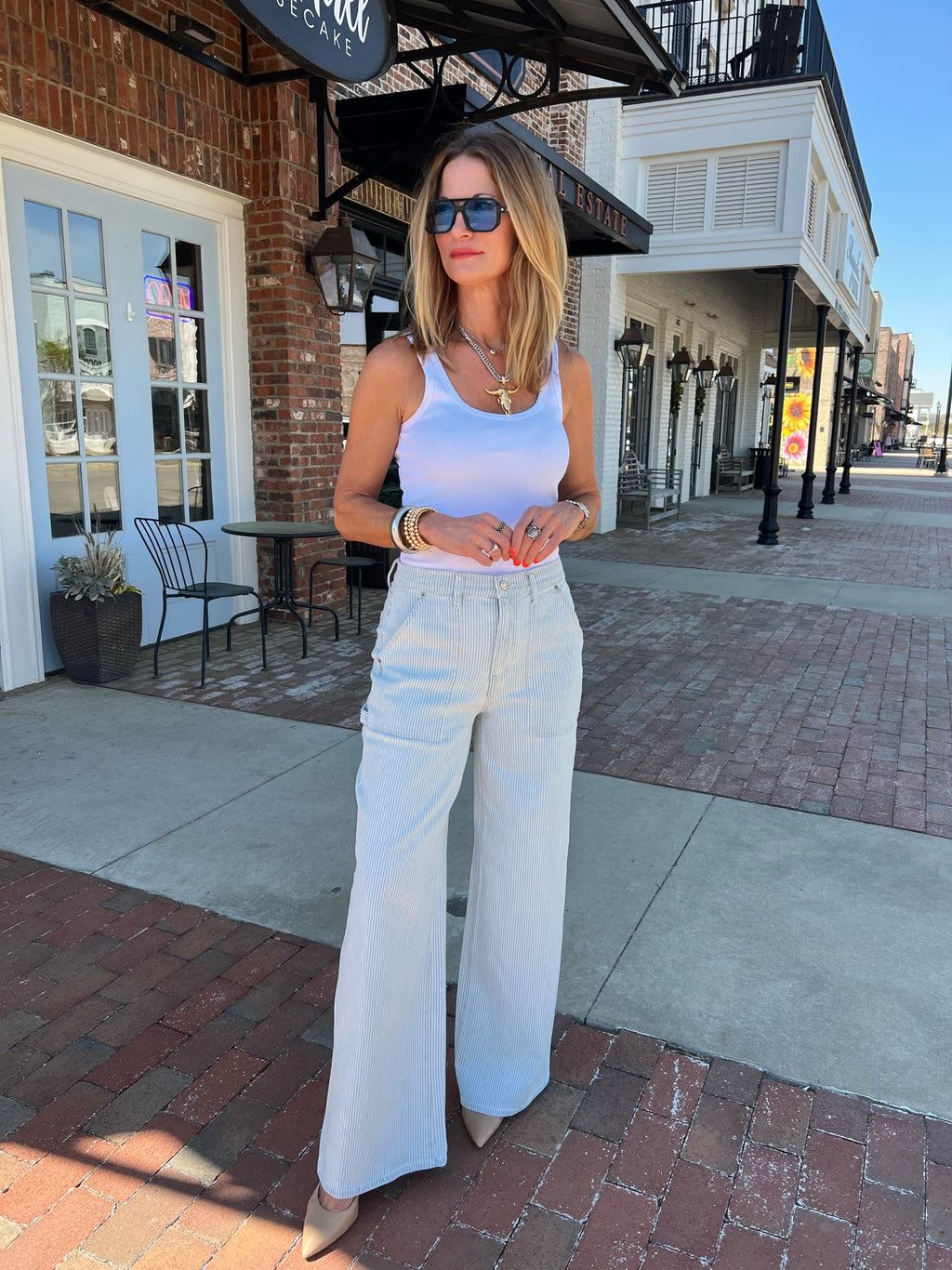 Daze Denim | Far Out Stripe Blue Bell – Stella Ivy Boutique